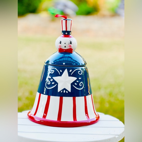 Other | Johanna Parker 4th Of July Liberty Bell Cookie Jar Canister ...